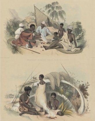 Painting of family next to Gunya - National Library of Australia | A ...