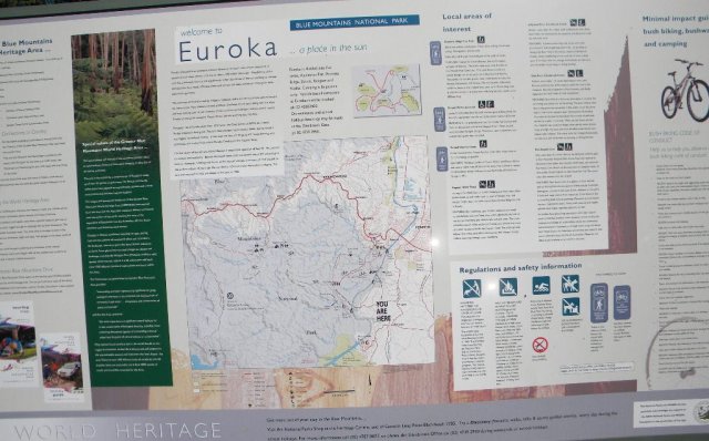 Signage at Euroka Park, part of the Lower Blue Mountains World Heritage ...